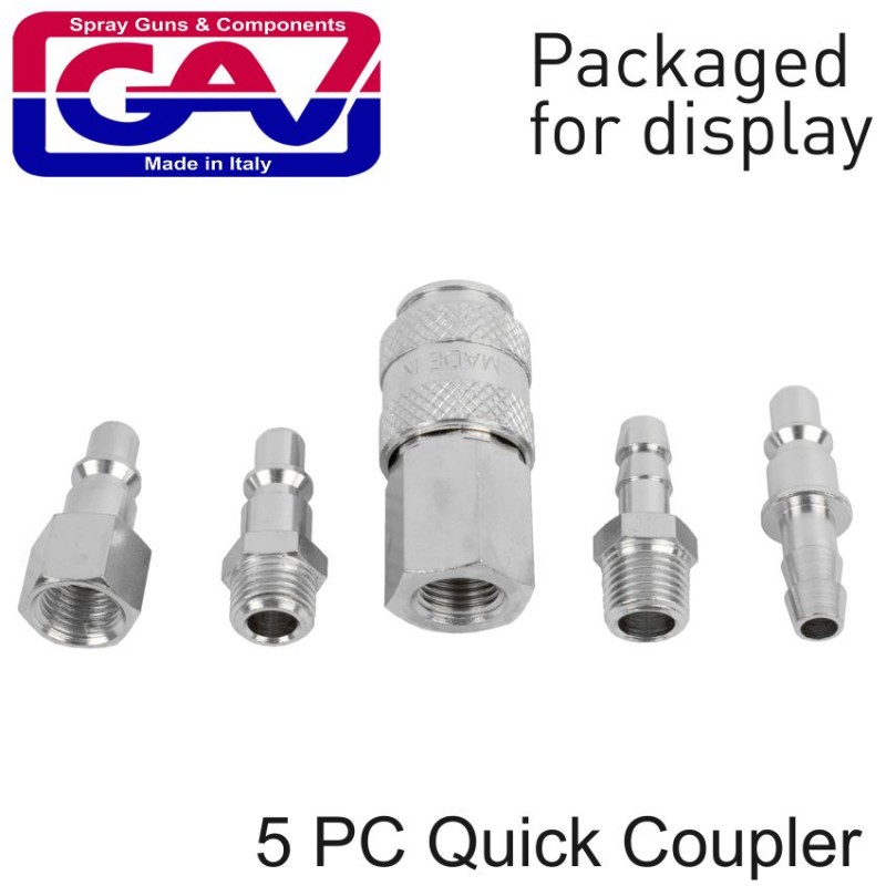 GAV | QUICK COUPLER SET 5PIECE PACKAGED | GAV UNI-5AM - SHARP-RITE